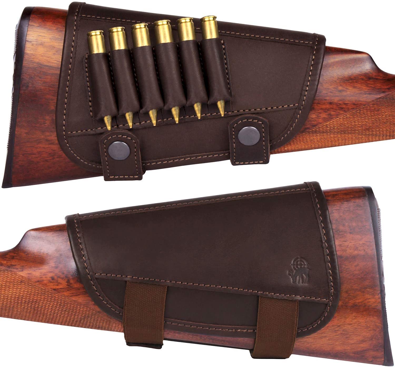Buy BRONZEDOG Waterproof Real Leather Ammo Holder Neoprene Buttstock ...