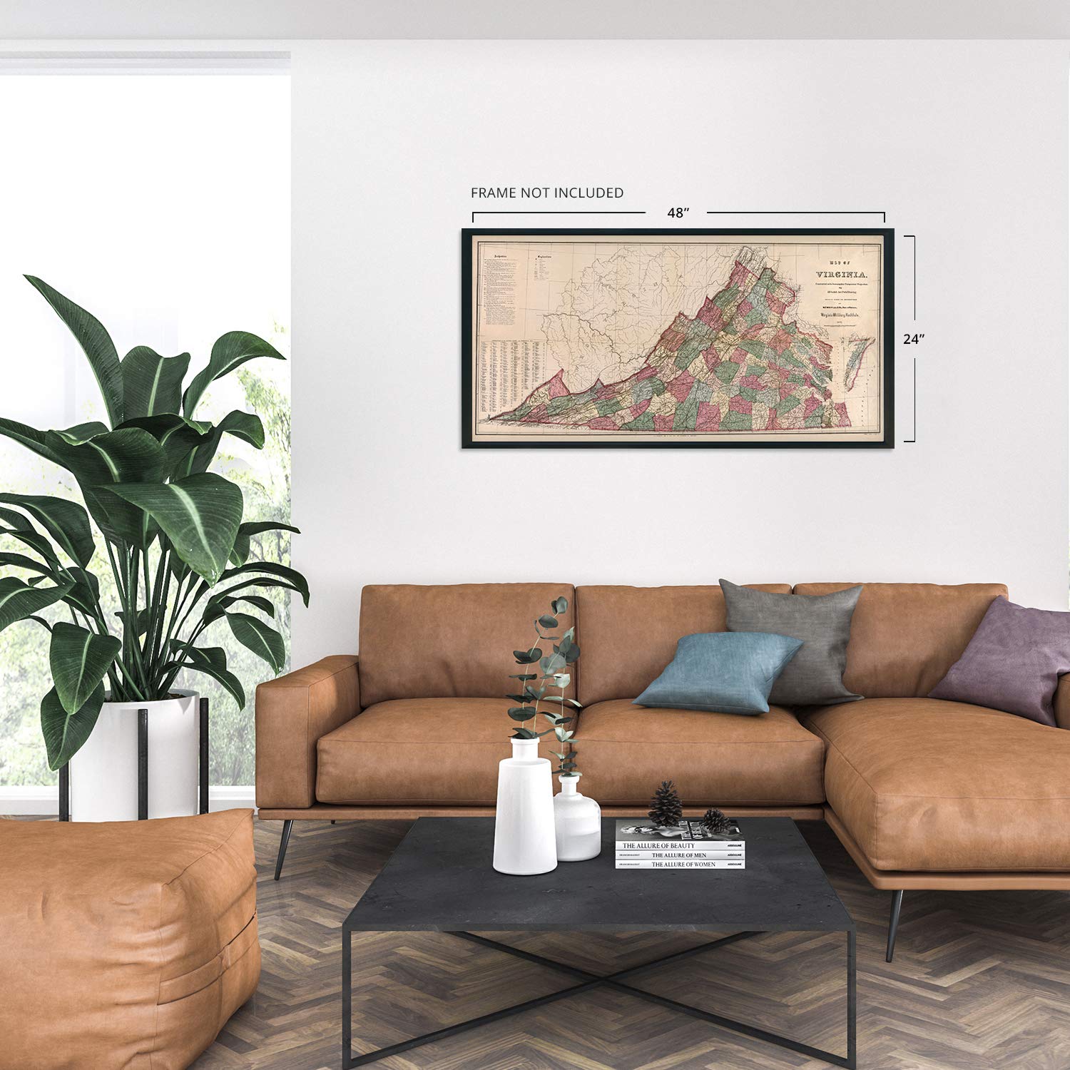 Snapklik.com : HISTORIX Vintage 1871 State Map Of Virginia - 24x48 Inch ...