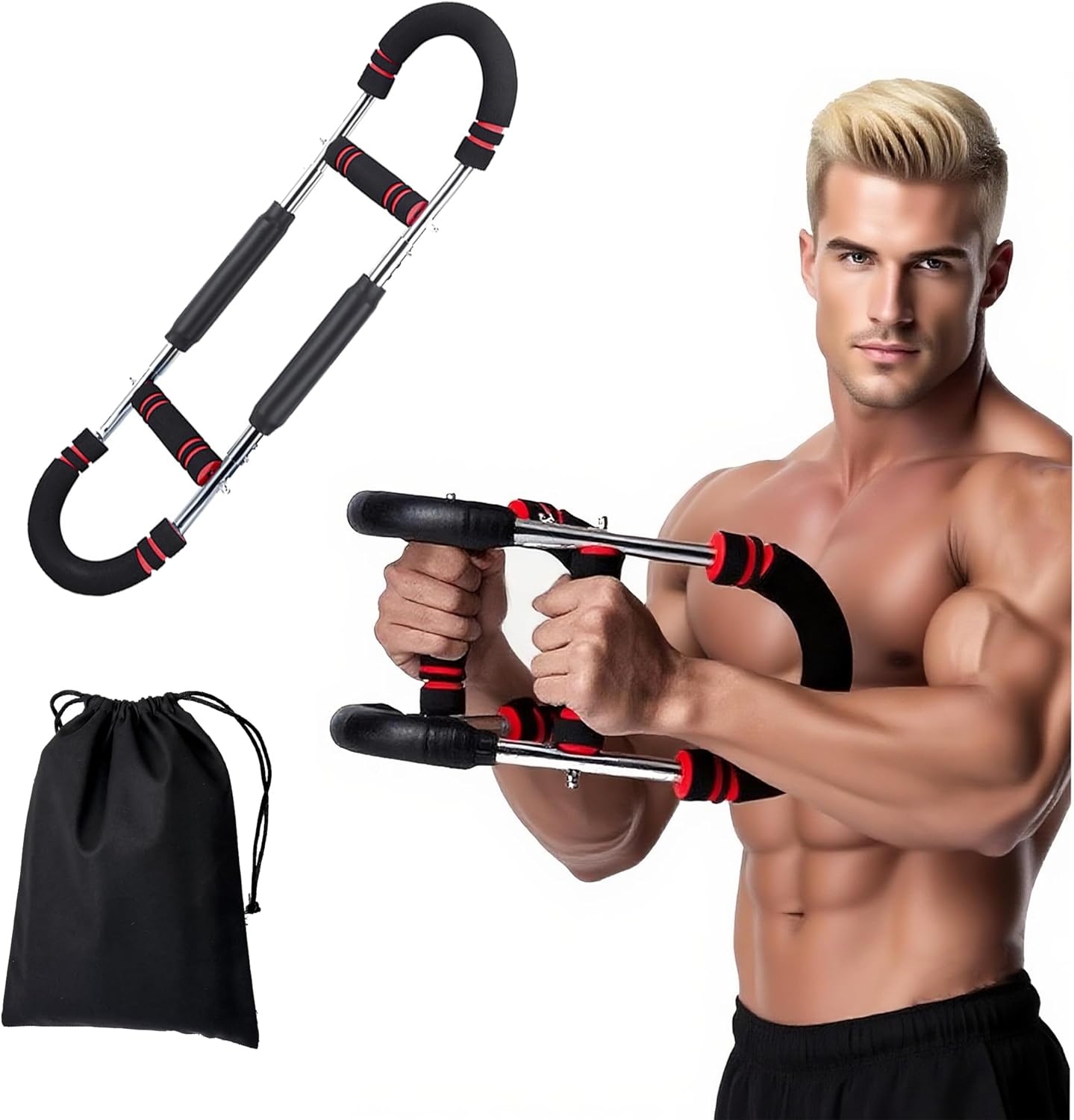 Amazon.co.jp: Ruisya アームバー 筋トレグッズ 3段階負荷調整 胸筋 前腕 内転筋 内もも 背中 トレーニング器具 バーンマシン エキスパンダー 自宅鍛える30～50kg ...