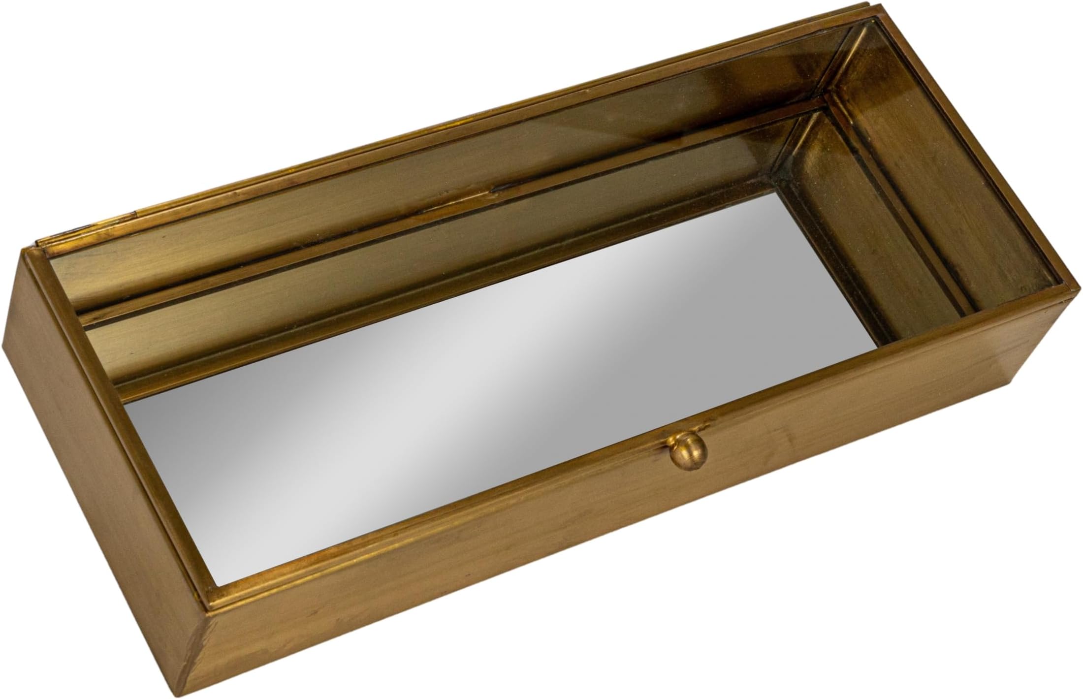 Amazon.com: Creative Co-Op Decorative Mirrored Brass Box, Antique Gold ...