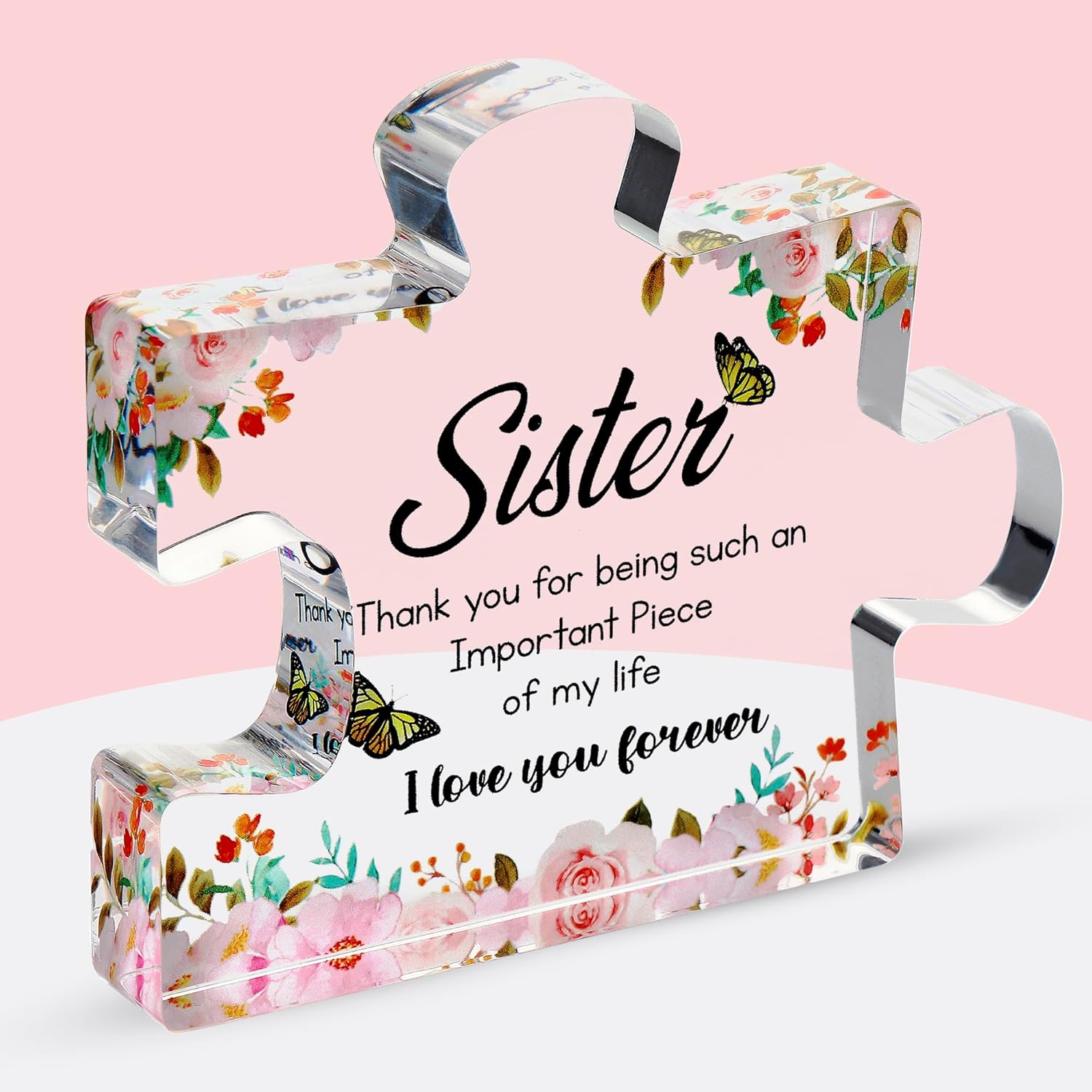 Amazon.com: VELENTI Gifts for Mothers Day - Sister Engraved Acrylic ...