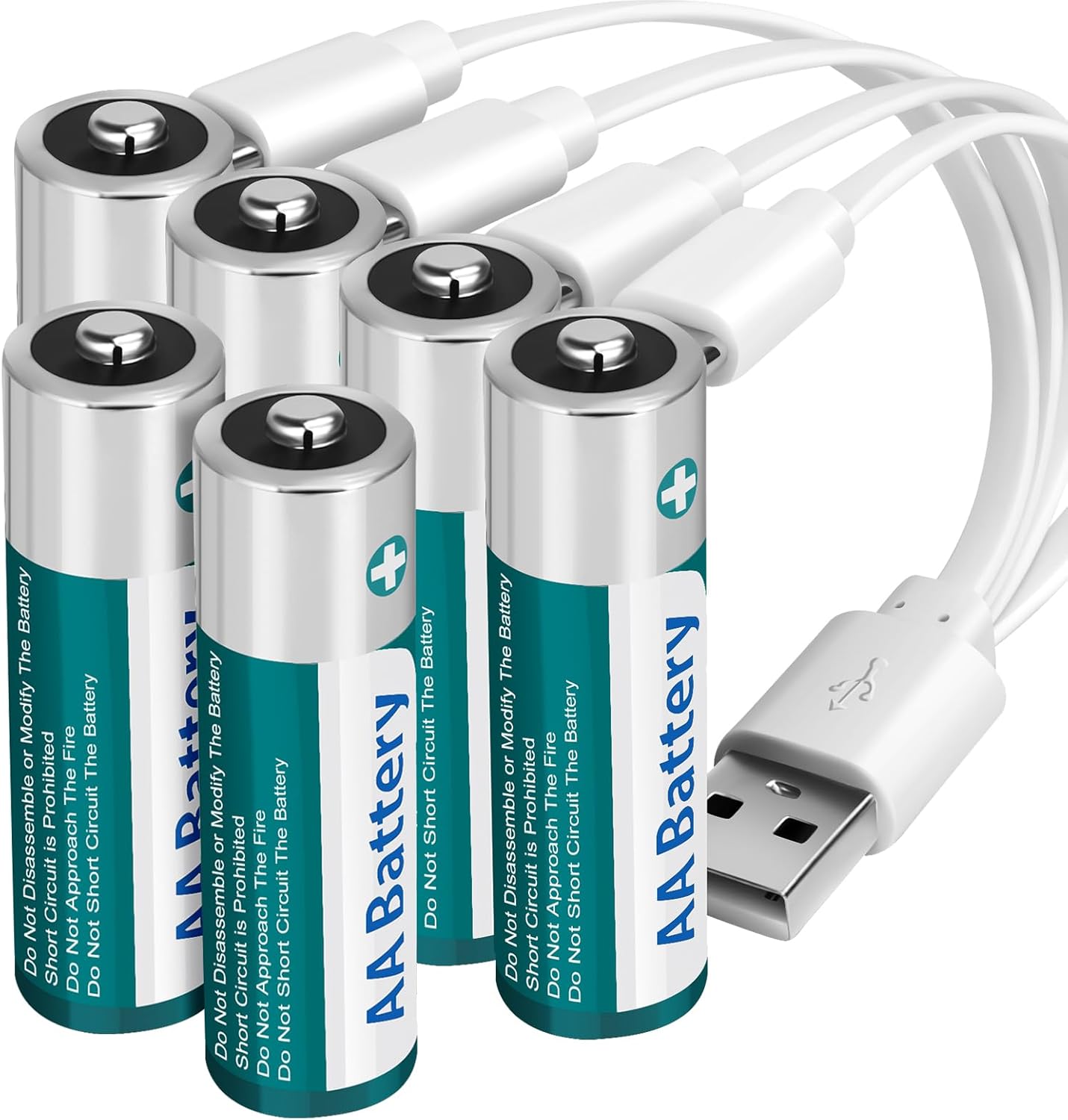 Amazon.com: Fitinoch 6 Pack Rechargeable 1.5V Lithium AA Batteries with ...