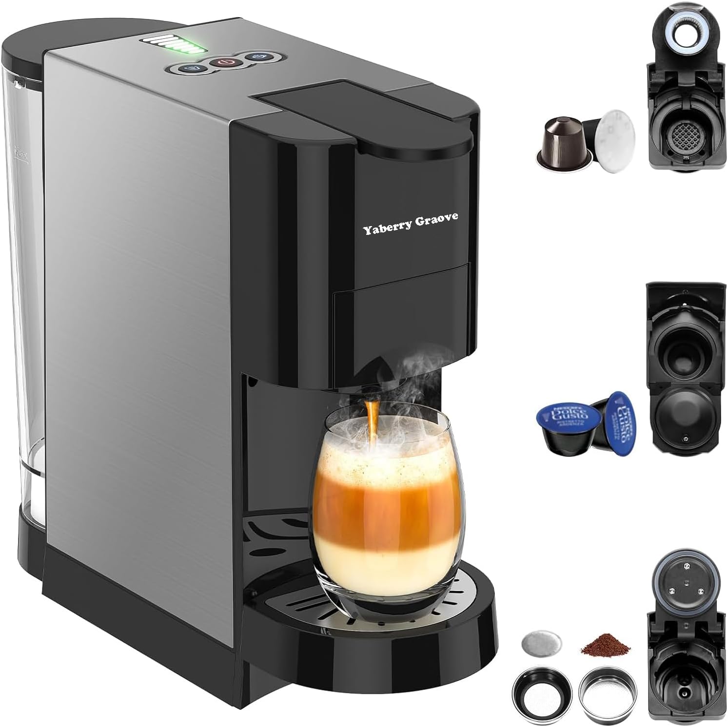 4in1 Espresso Machine,Customize Volume Settings，Automatic Coffee Maker ...