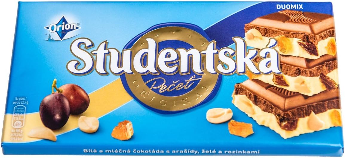 Orion Studentska Duomix White Milk Chocolate Bar with Raisins/Jelly and ...