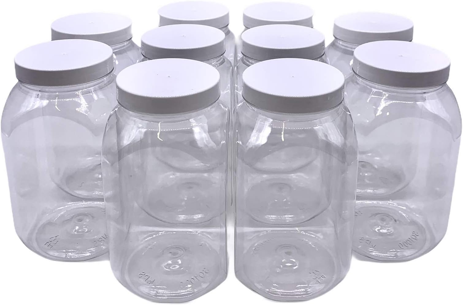 Truenova 10 x 995ml Square Plastic Storage Jars Kitchen/Garage ...