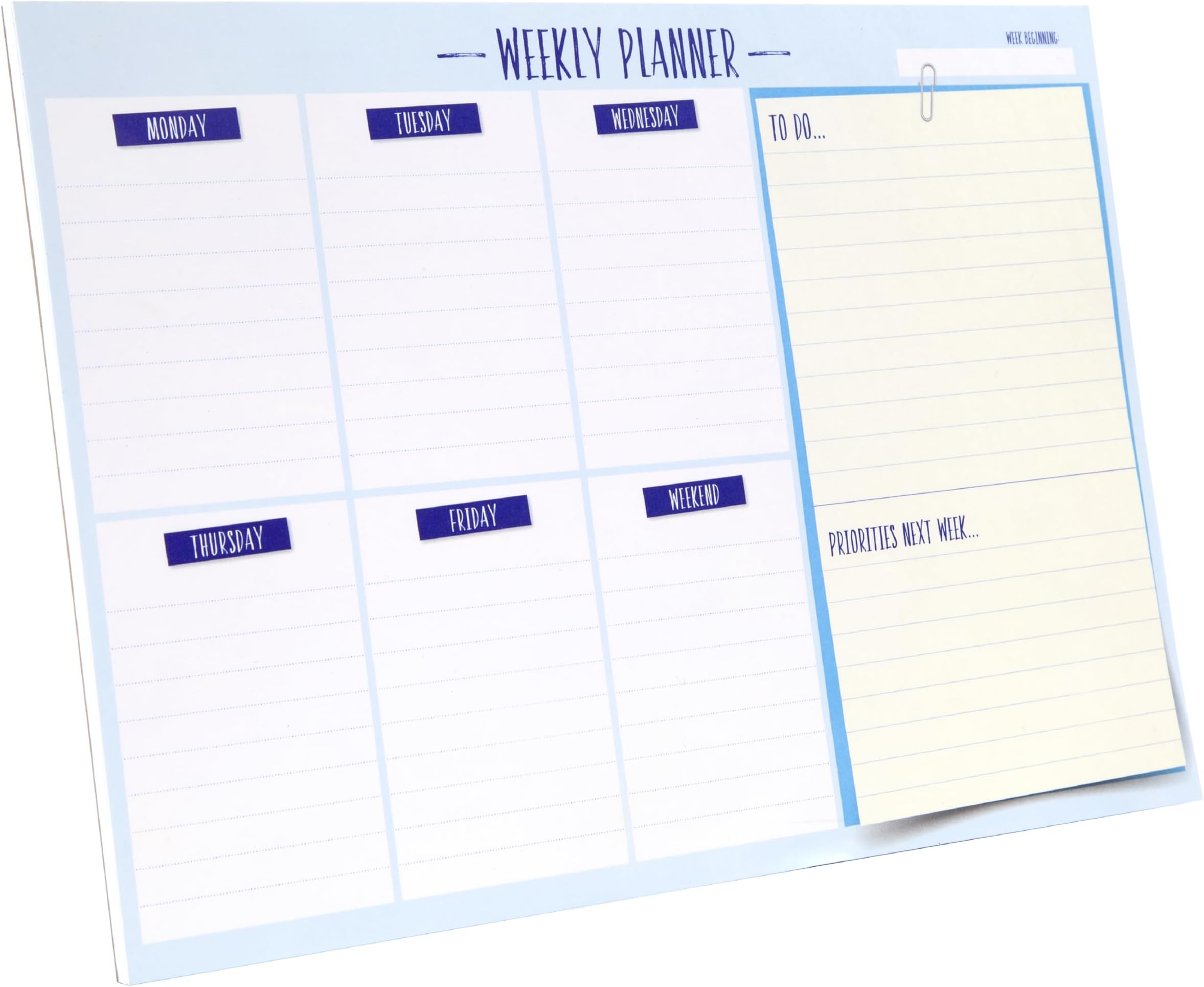 Weekly Planner Pad - Weekly Planner Undated 52 Page Task Planner Tear ...