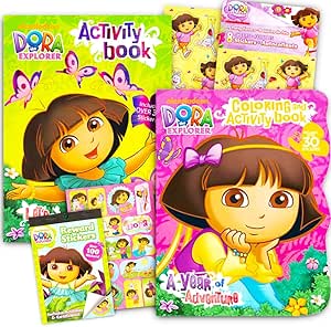 Amazon.com: Dora the Explorer Coloring Book Super Set -- 3 Dora ...