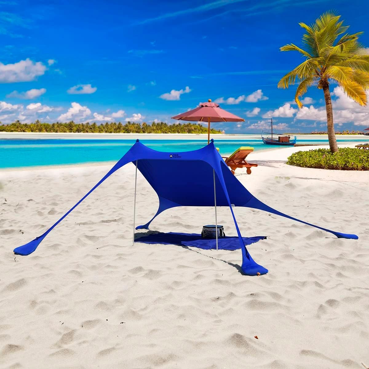 Amazon.com: Beach Tent Sun Shelter, 7× 7FT Beach Shade with UPF50 ...