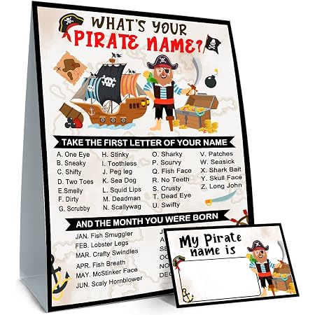 Amazon.com: What is Your Pirate Name Game-Pirate Activity Cards Ideas ...