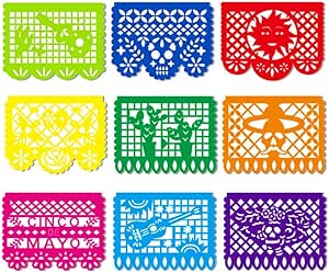 Amazon.com: PMLAND Mexican Cinco De Mayo Party Large Papel Picado ...