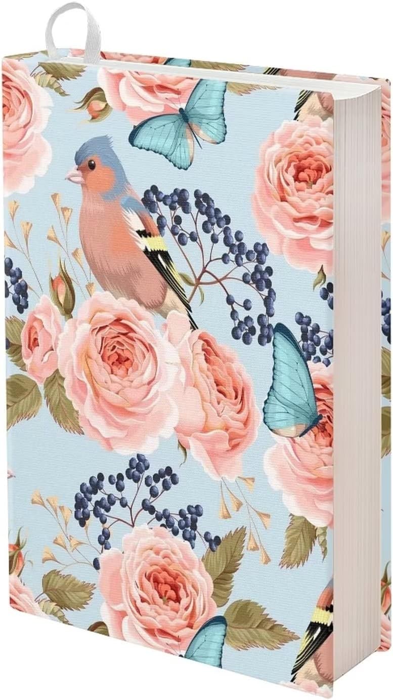 Amazon.com: UNICEU Pink Floral Hummingbird Book Sleeve Cover Reusable ...