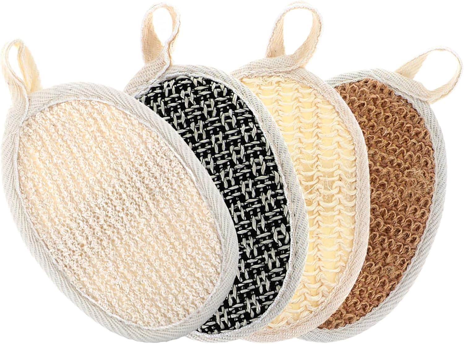 Amazon.com: Molain 4 Pack Natural Exfoliating Body Scrubber, Bath ...