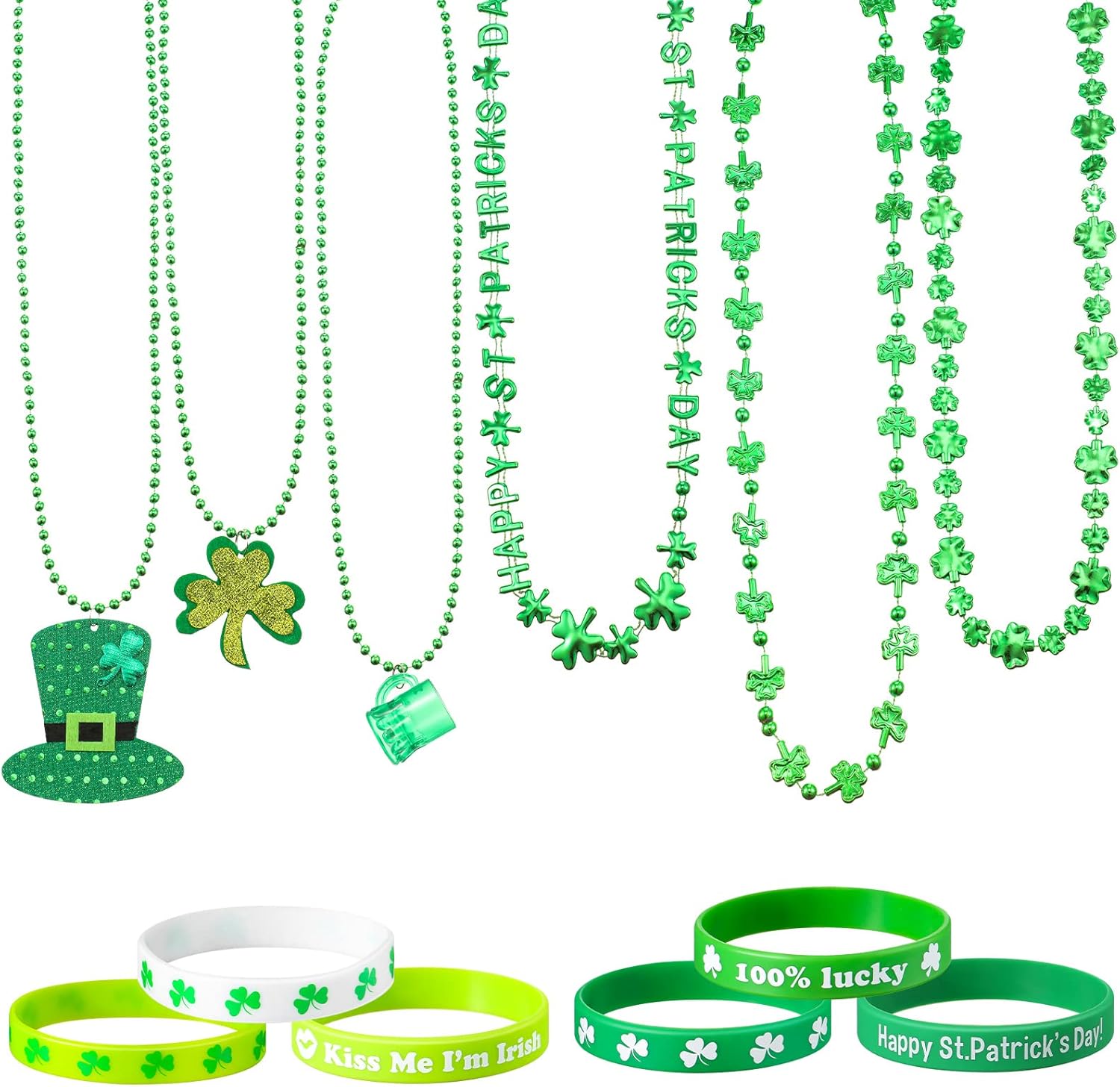 12 Pcs St. Patrick's Day Accessories Include 6 Rubber Shamrock ...