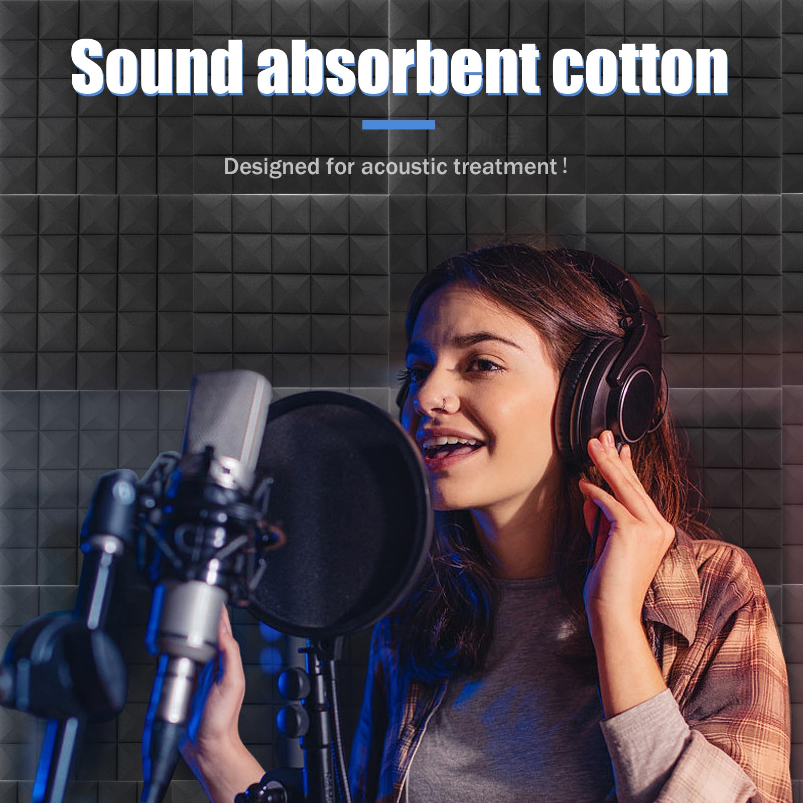 Snapklik.com : HWLIYUTAI 6 Pack Acoustic Foam Panels, 19.6 X 196x 2 ...