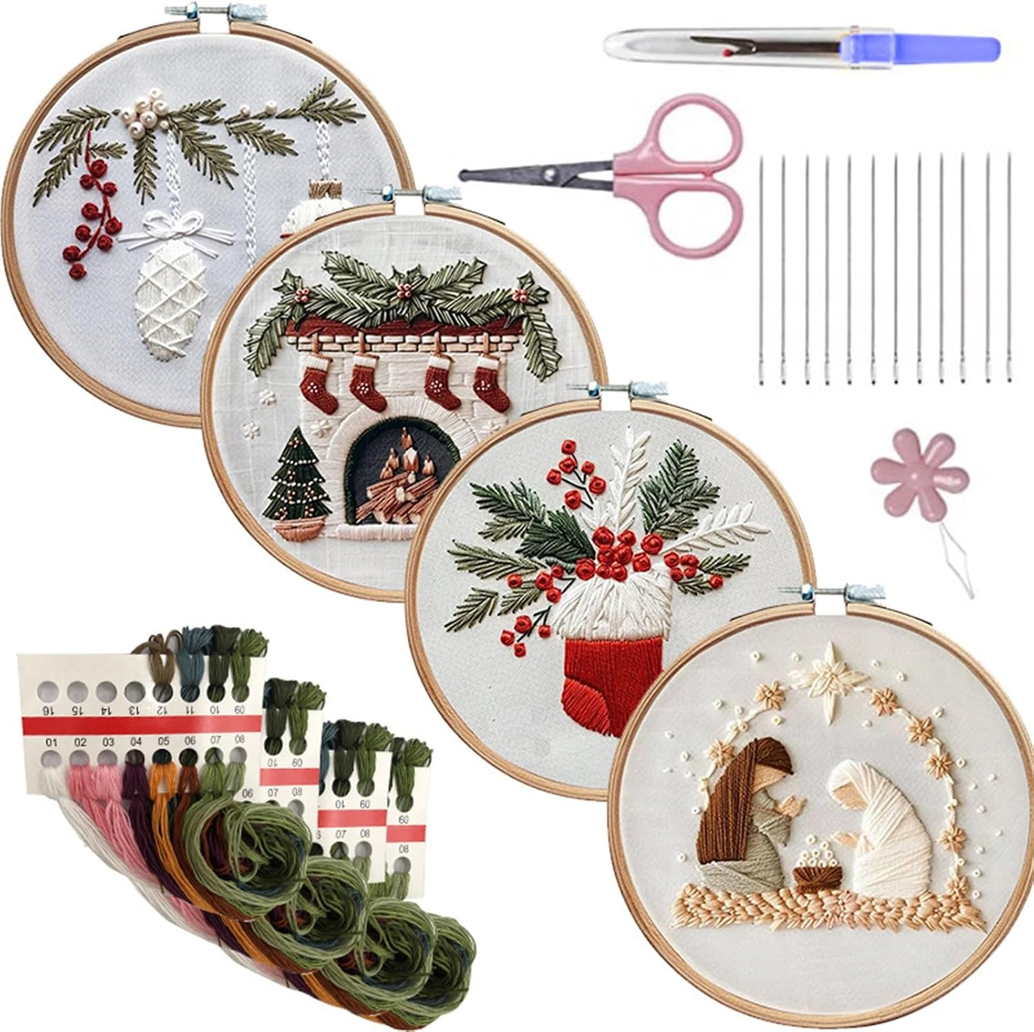 Lebartm 4Stück DIY Stickset für Anfänger Kreuzstich Kits Handstickerei ...