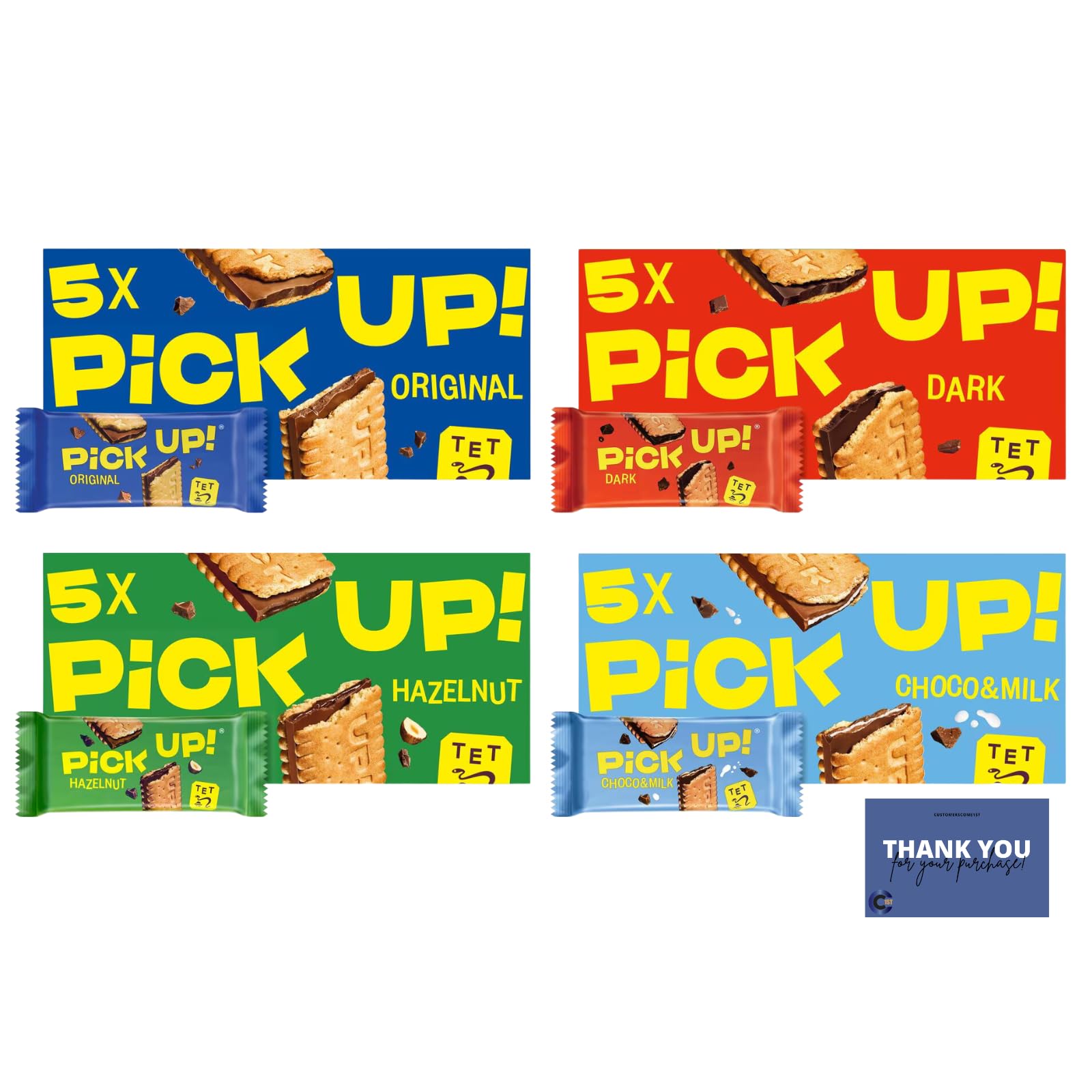 Pick Up! Variety Pack - Original, Dark Chocolate, Choco & Milk ...