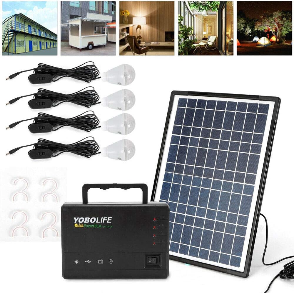 Amazon.com : Portable Black ABS Solar Panel Power Generator Solar ...