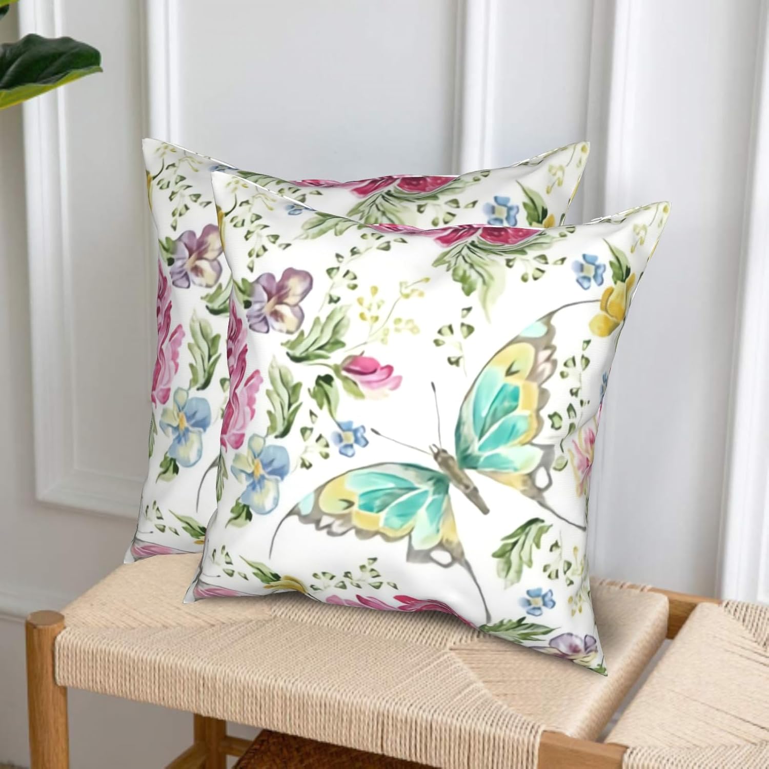 Amazon.com: luxteen Rose Violet Flowers Cushion Pillow Cases 20"x20 ...