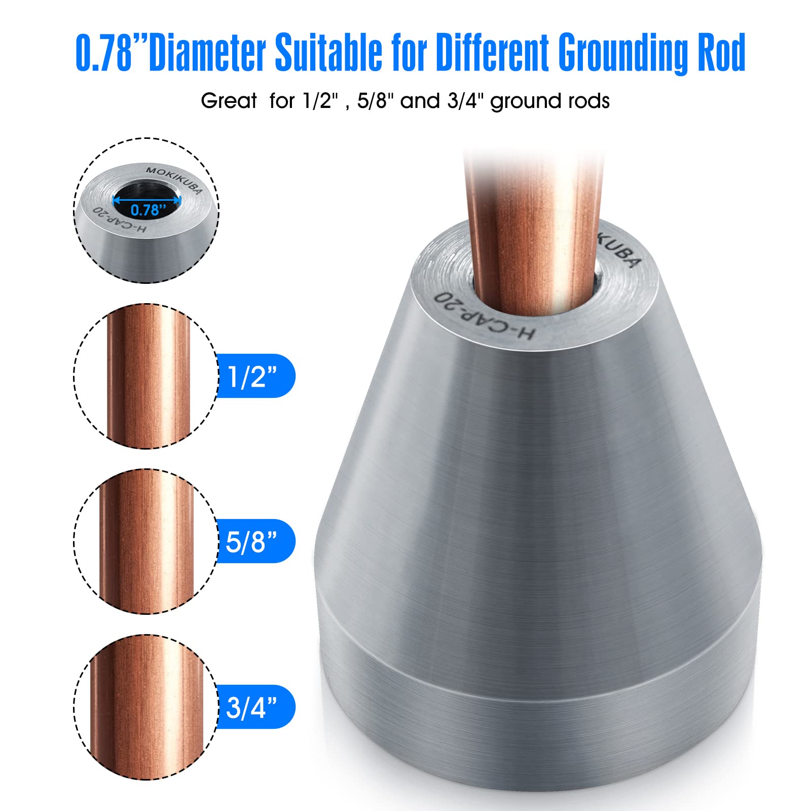 Snapklik.com : Ground Rod Cap Driver Pad Hammer Driving.Great For 1/2 5 ...