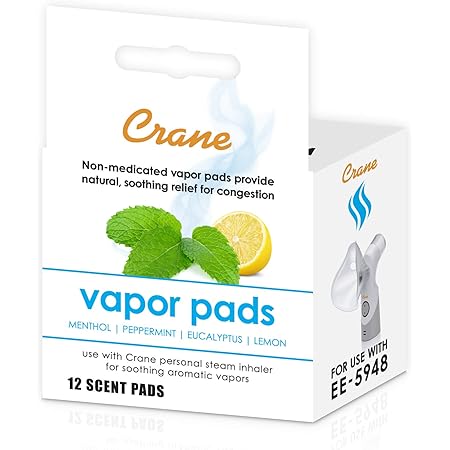 Amazon.com: Crane Menthol-Eucalyptus Universal Vapor Pads, 12 Pack, for ...