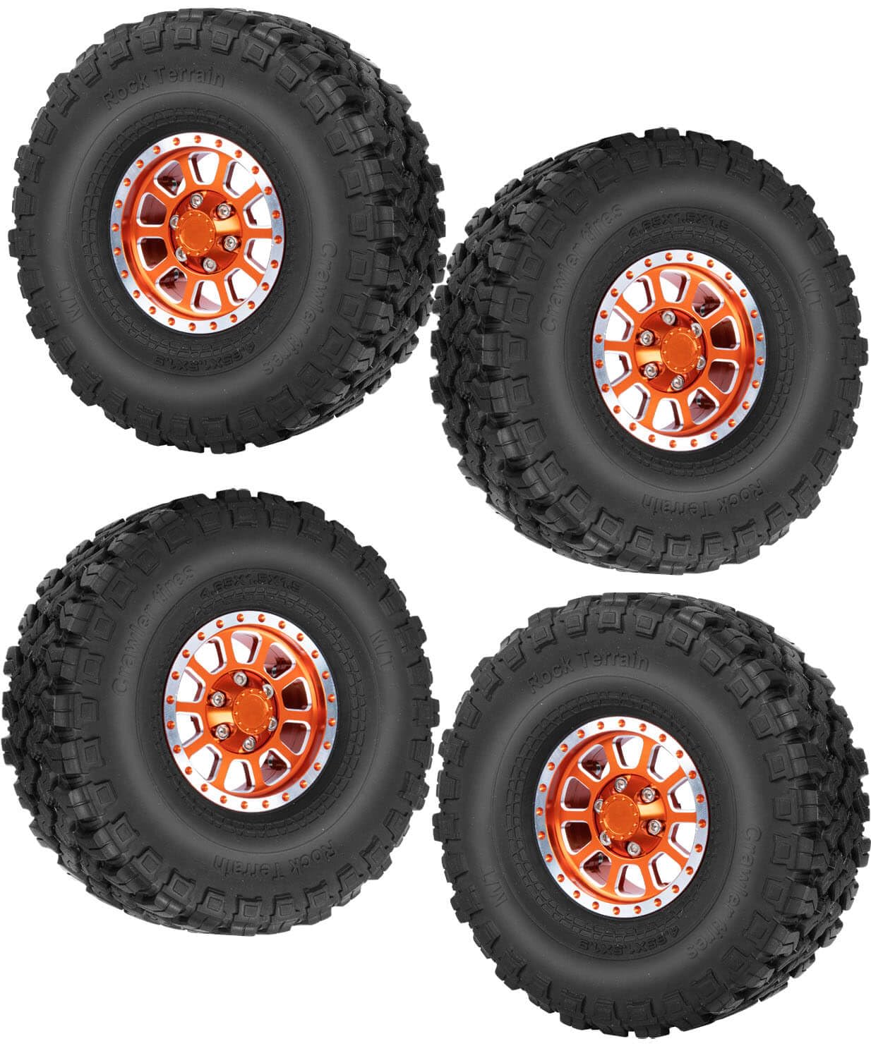 Amazon.com: RCMYou Rc 1.9 Inch Wheel Rims & Tires Wheels for 1/10 SCX10 ...