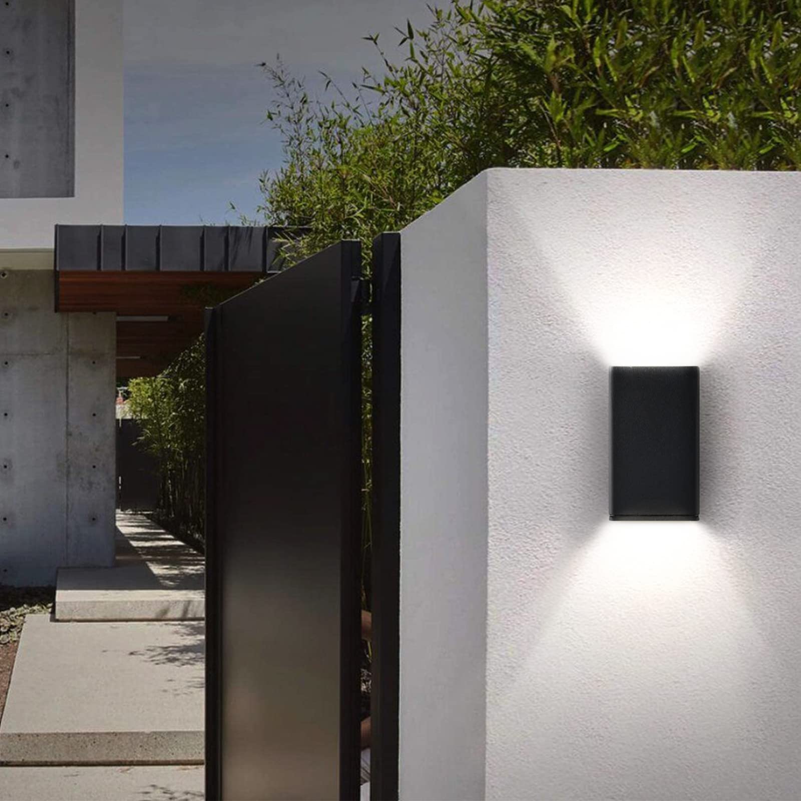 Square Down Exterior Lights Elis Twin LED IP54 Outdoor Square Wall Up