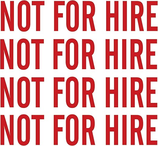 Amazon.com - Generic NOT for HIRE (4 Pack) Red Die Cut NO Background ...