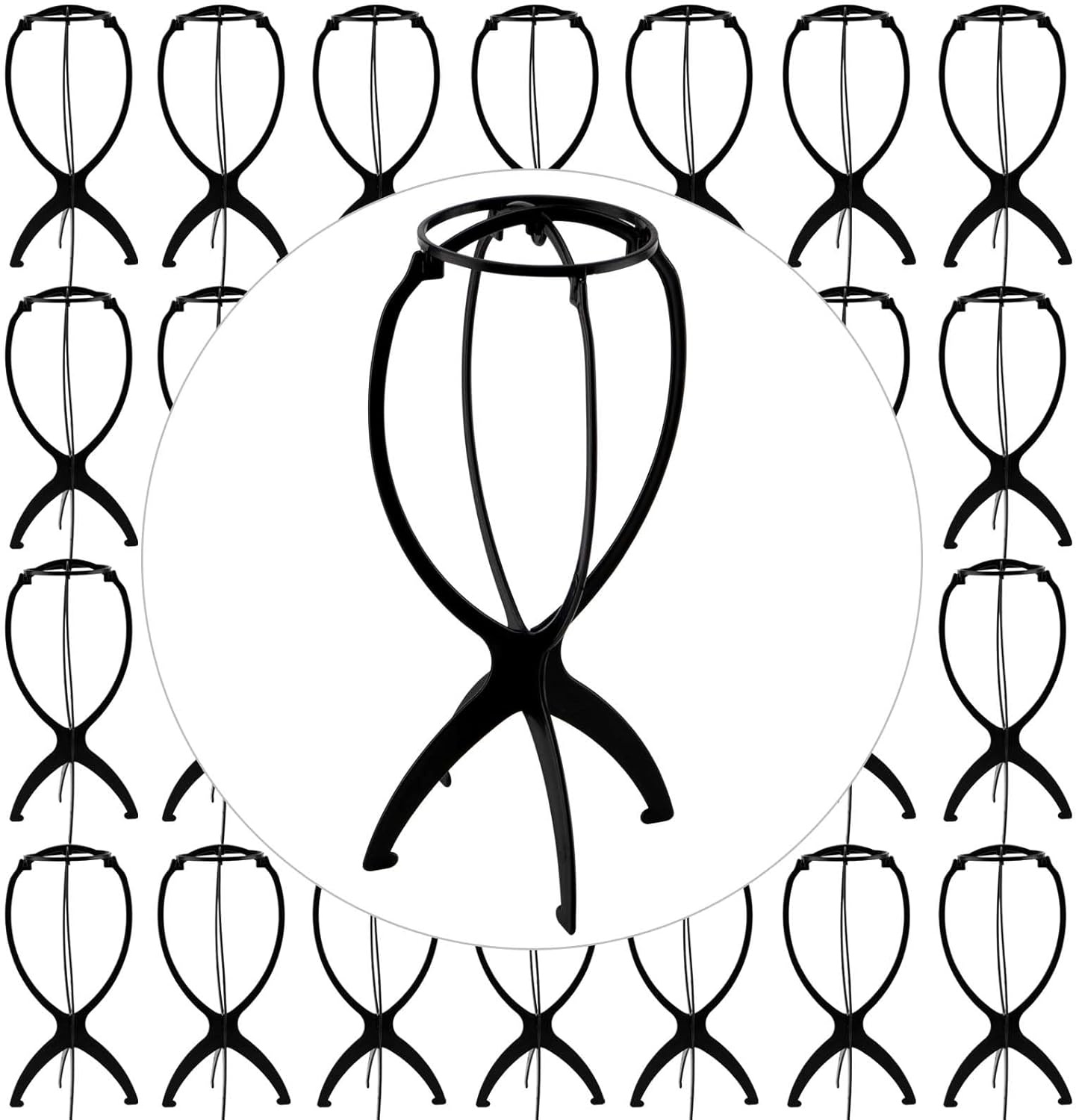 Amazon.com: JAPCHET 30 Pack Plastic Wig Stands, 14.2 Inch Portable ...