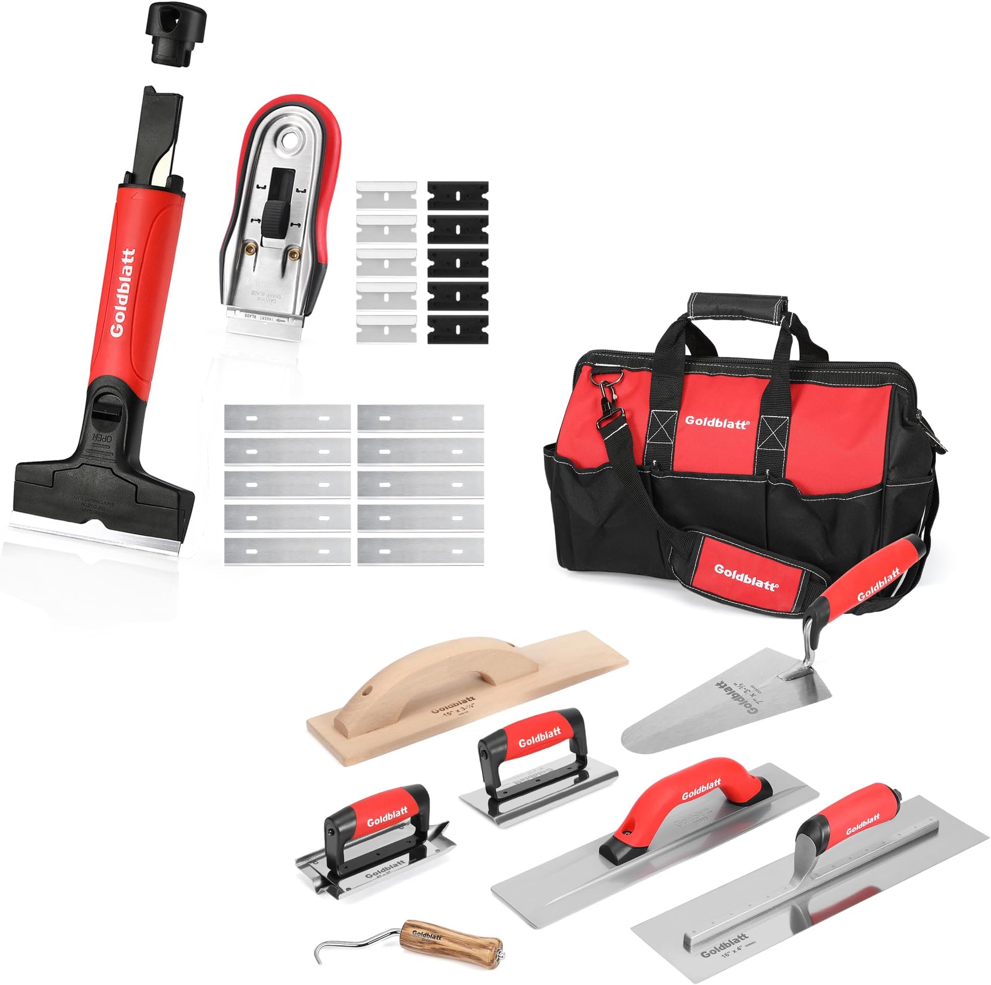 Goldblatt 2 Piece Razor Blade Scraper & Goldblatt 8 Piece Masonry Hand ...
