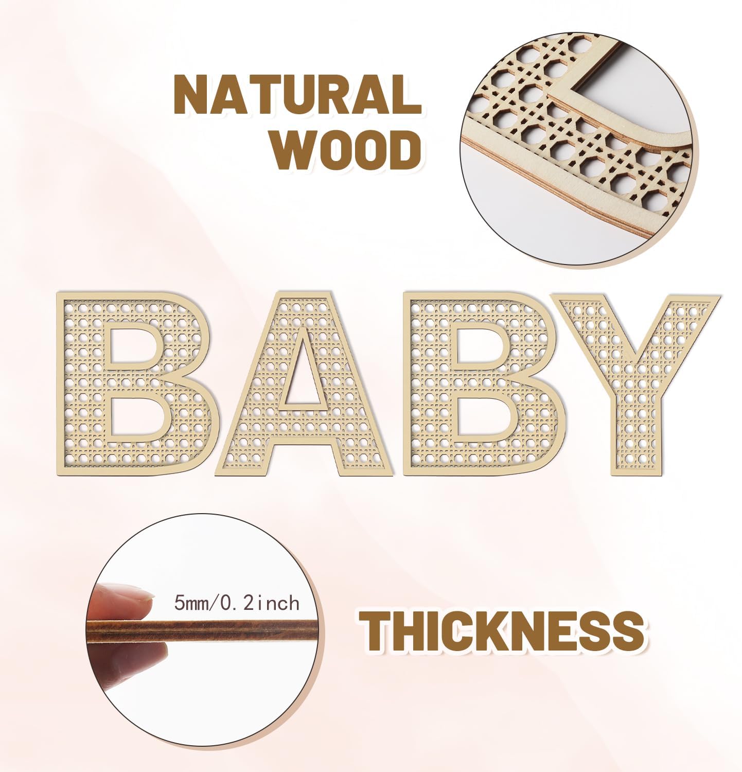 Baby Letters for Baby Shower Wooden Rattan Letters 8 Philippines | Ubuy