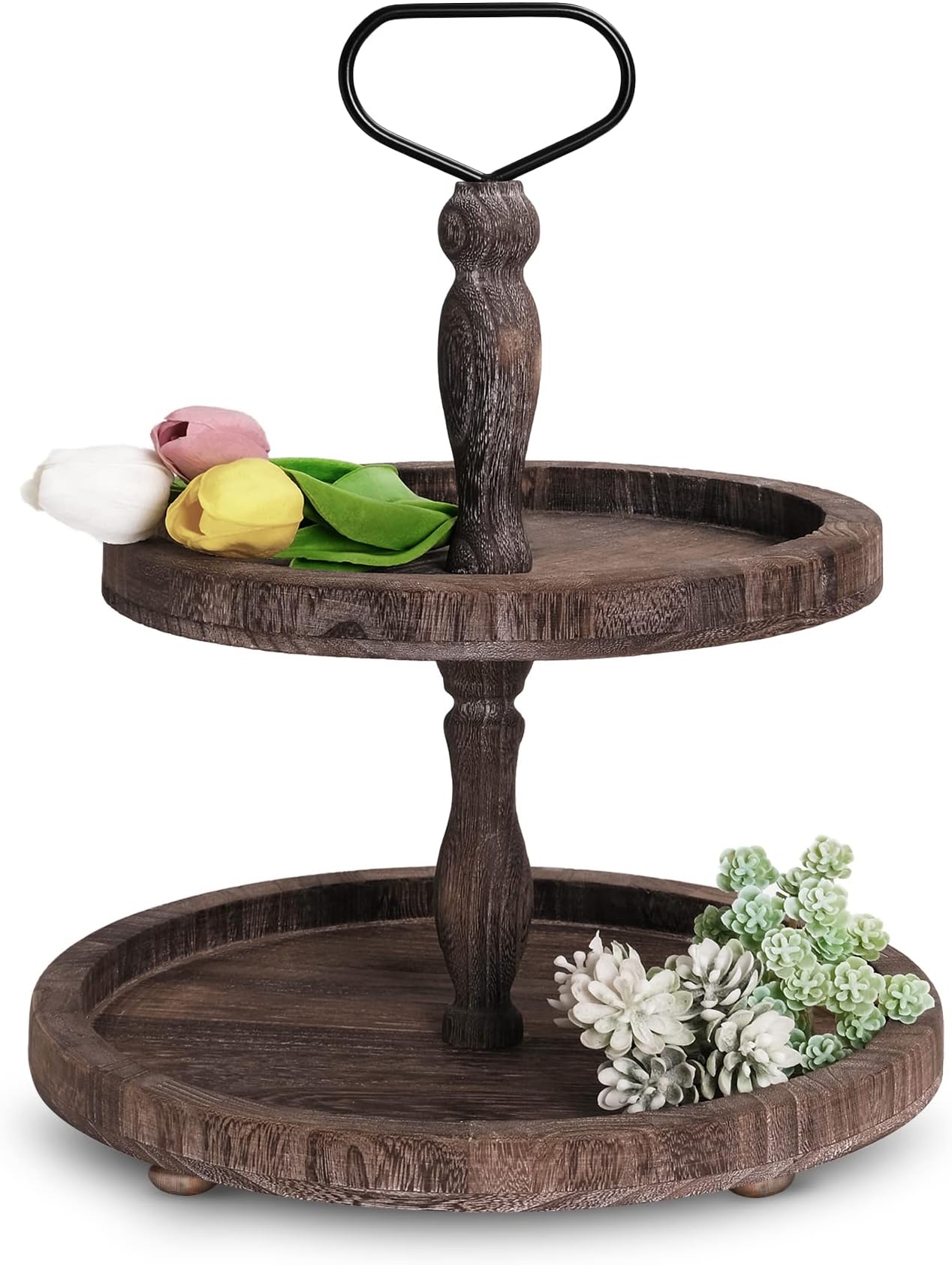 Amazon.com: Colonial Tin Works: Bird and Birch Two Tiered Tray (Tan ...