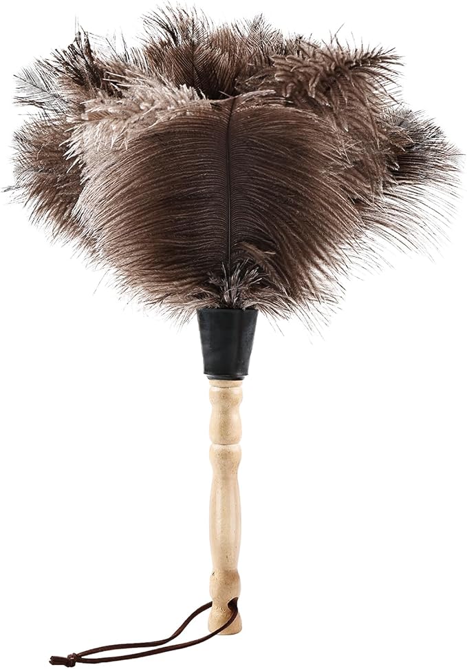 Amazon.com: FeelfunFeather Ostrich Feather Duster 14" Natural Handheld ...