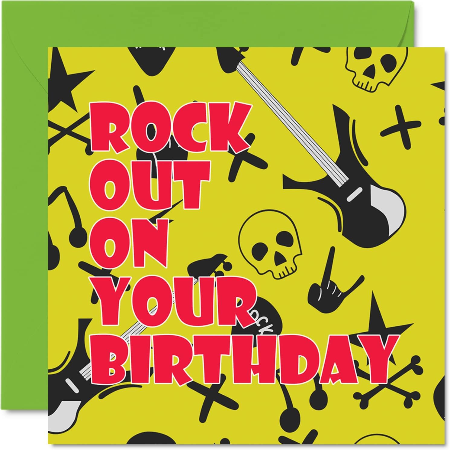 Amazon.com : Fun Birthday Cards for Men Women Him Her - Rock Out - Punk ...