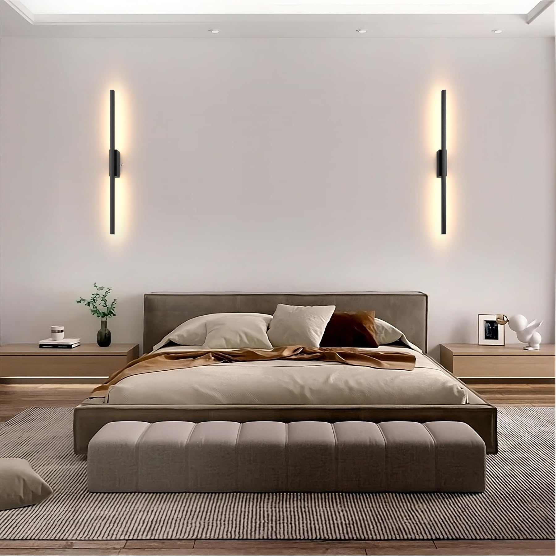 Arandela Linear de LED Tubular 18w 240LEDs MF501 (Preto, LED Quente ...