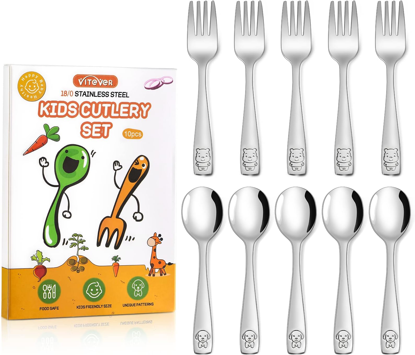 Amazon.com: Exzact Children's Flatware Kids Silverware 18pcs/Toddler ...