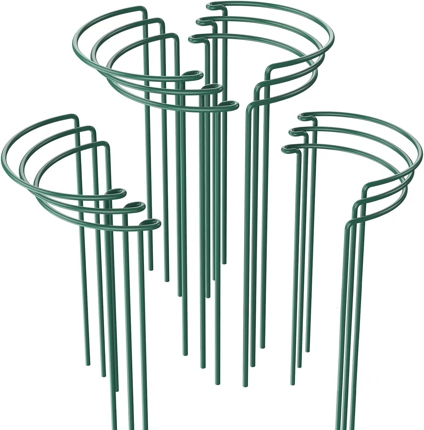 Amazon.com : Top Hill 12 Pack Thicken Plant Support , Metal Garden ...