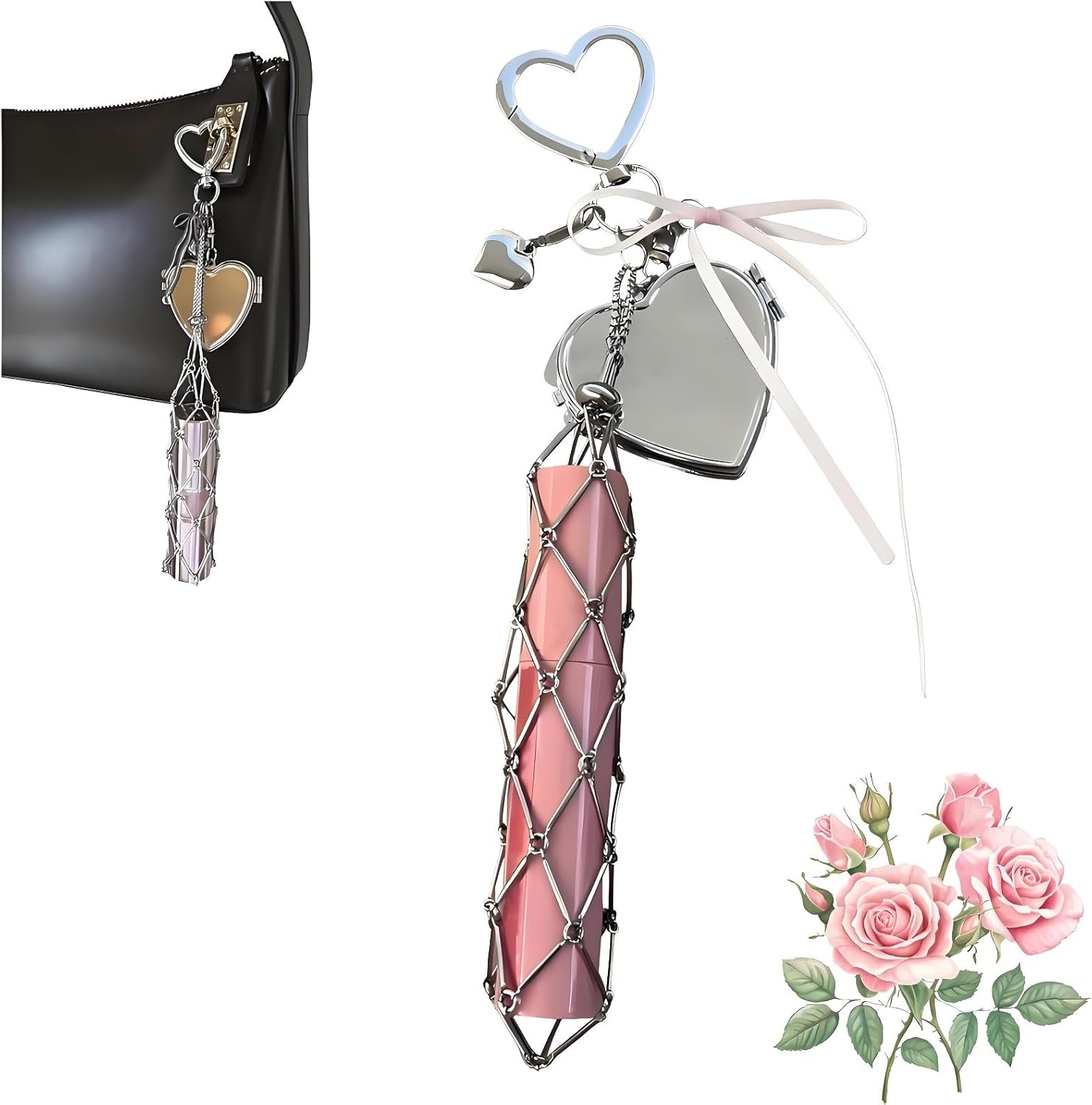 Lipstick Holder Stainless, Chic Lip Gloss Holder with Mirror,Small ...