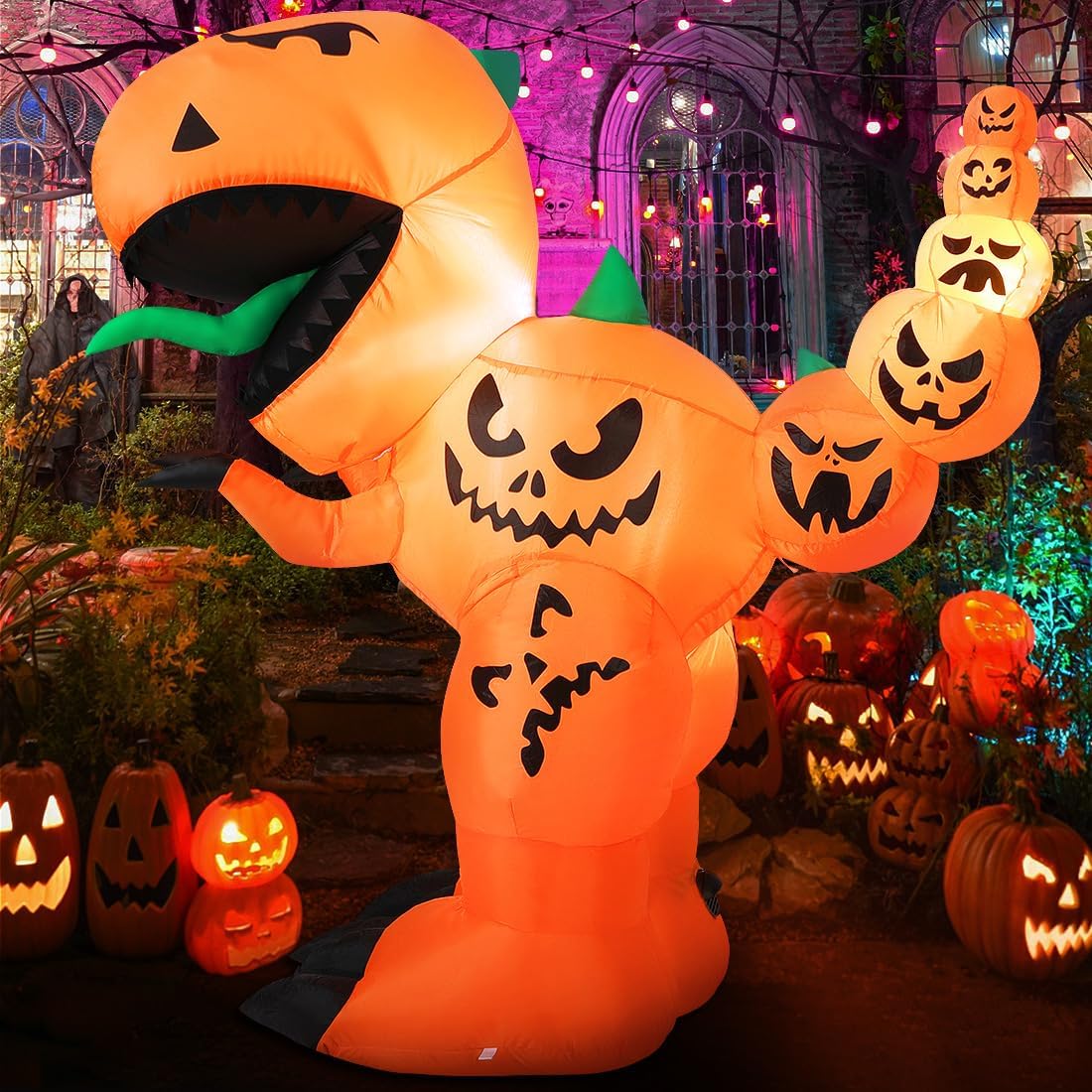 Amazon.com: GOOSH 6FT Halloween Inflatables Dinosaur Outdoor ...