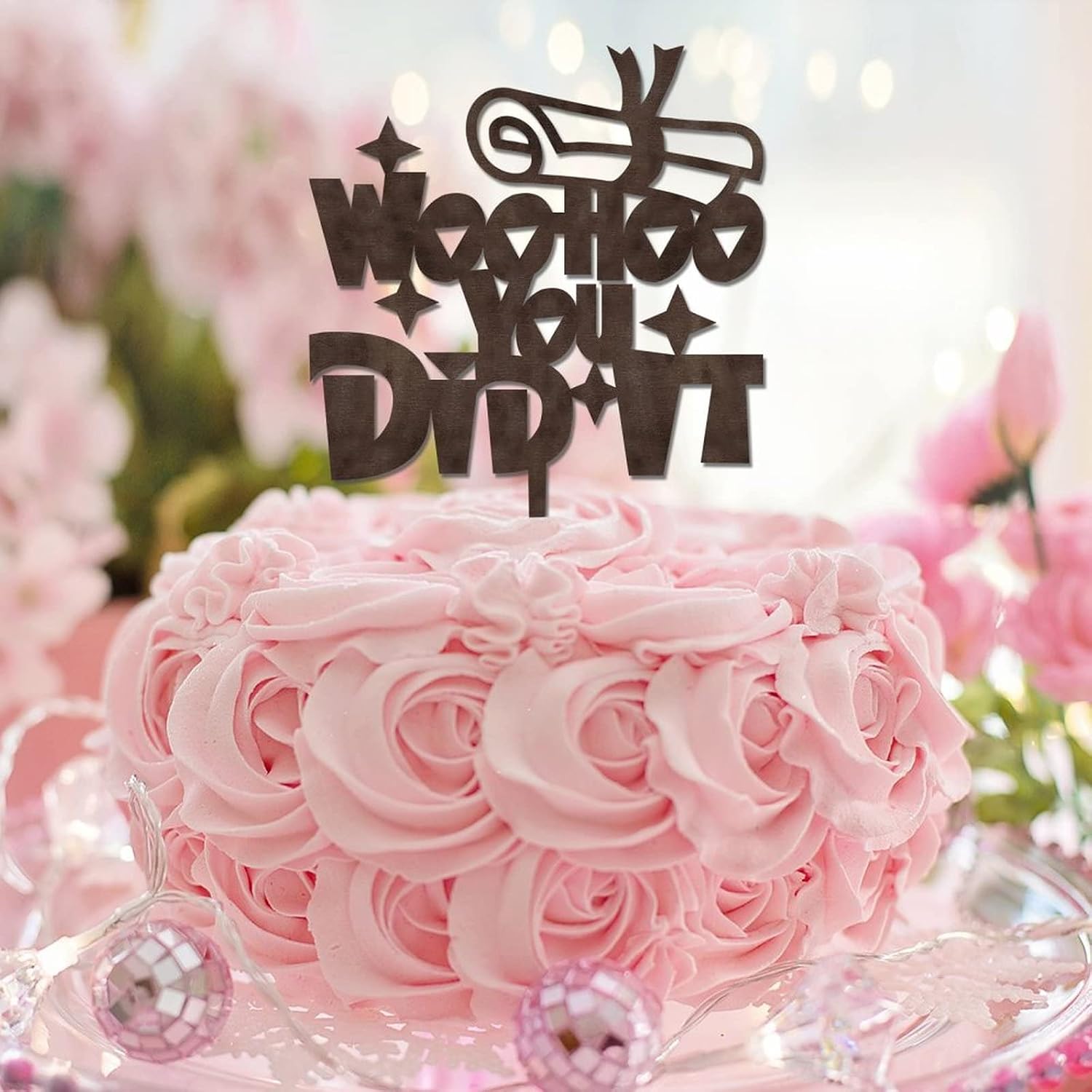 Amazon.com: Woohoo You Did It Graduation Themed Cake Topper For ...