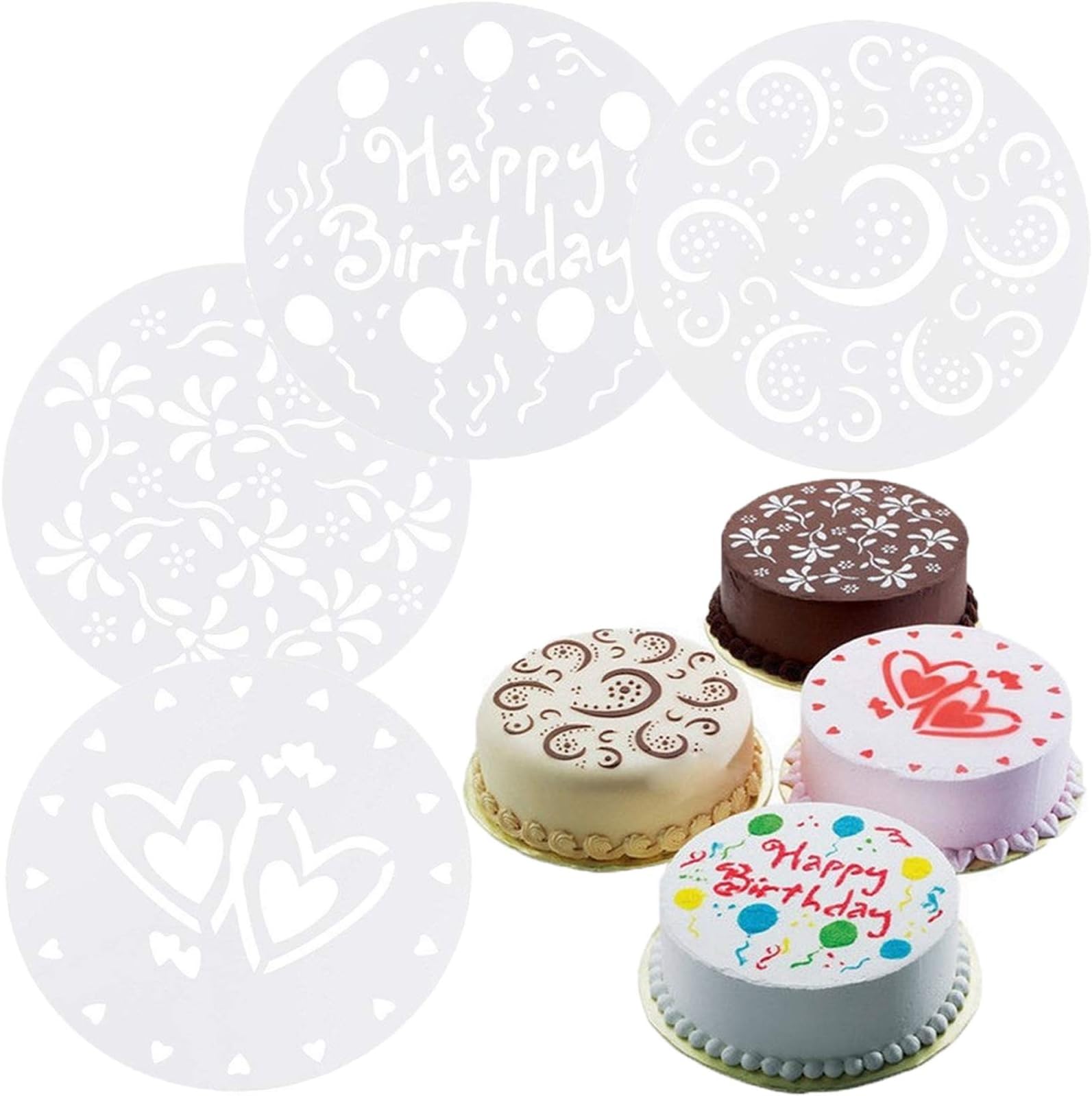 Happy Birthday Cake Decorating Stencil : Amazon.co.uk: Home & Kitchen