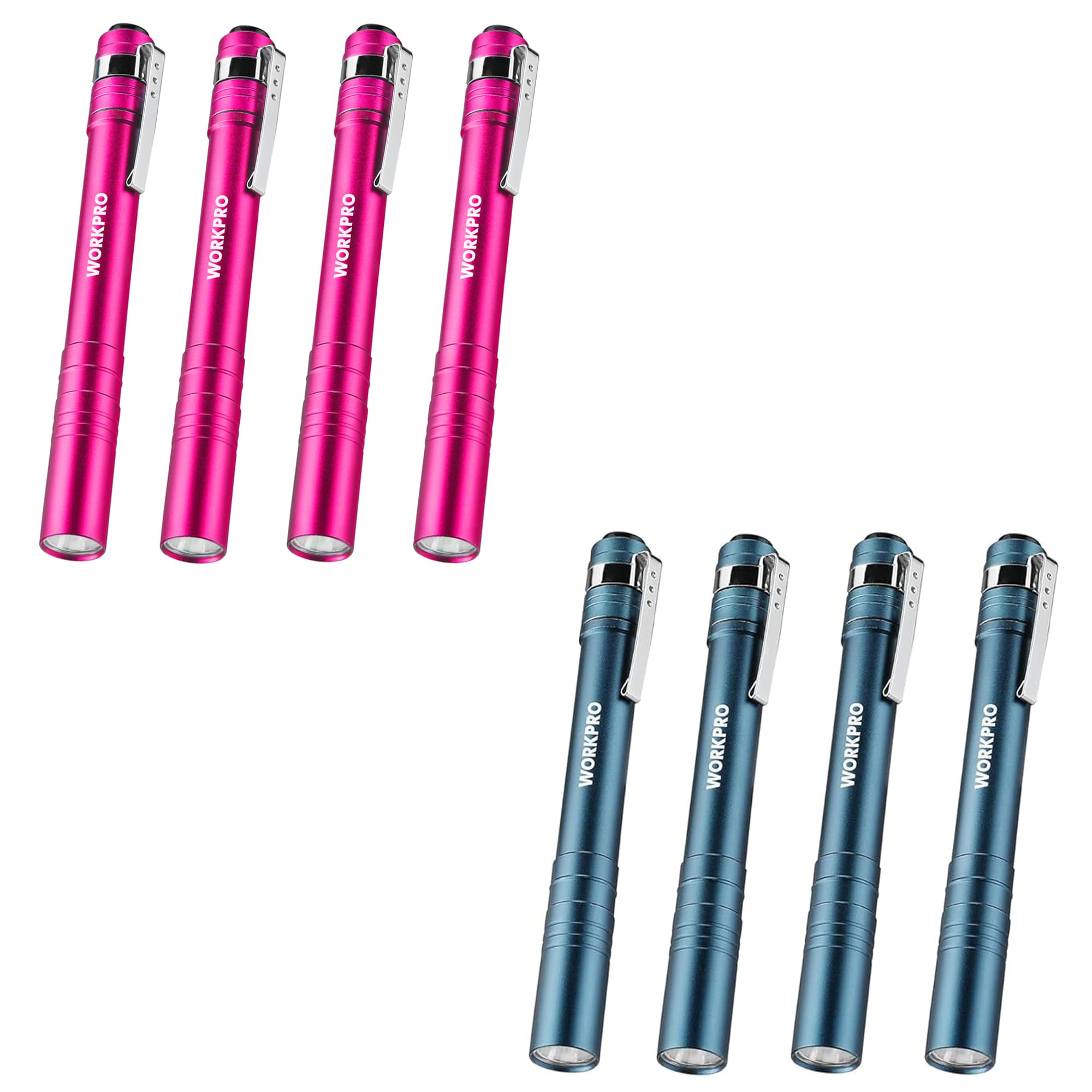 WORKPRO 4 Pack Blue Pen Light Set & 4 Pack Pink Pen Light Set - Amazon.com