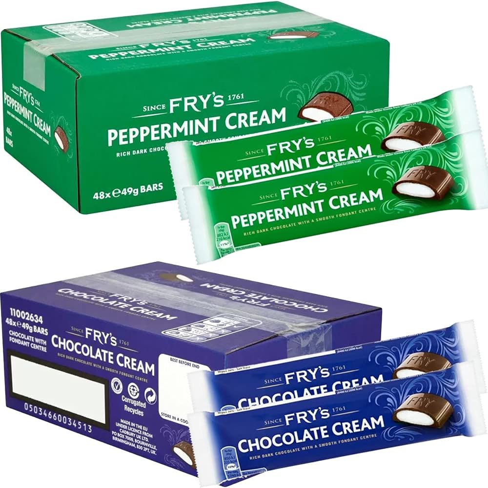 Fry's Peppermint Cream & Chocolate Cream Bars - 49g : Amazon.co.uk: Beauty