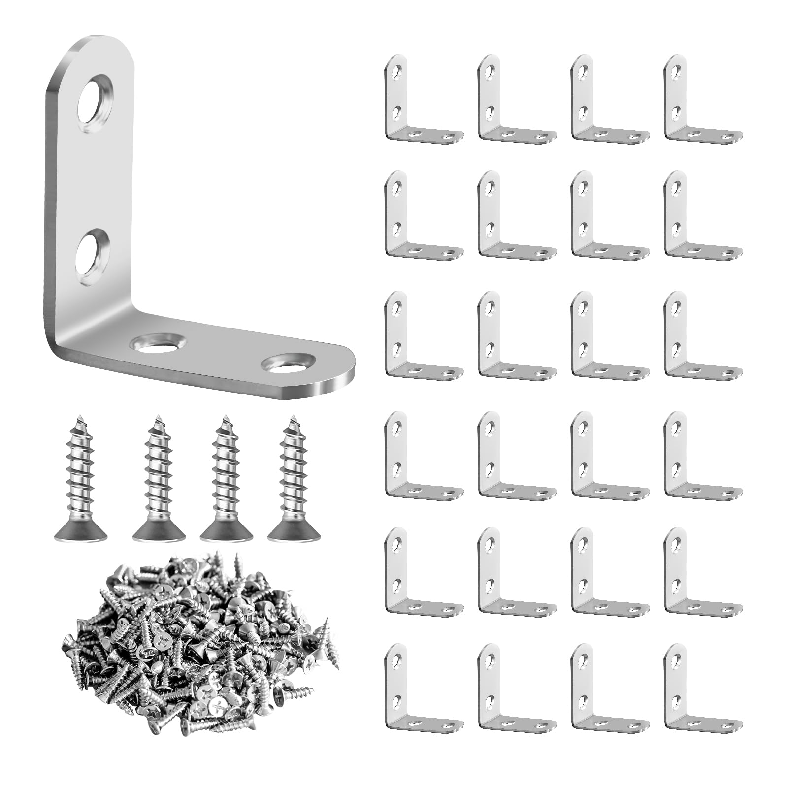 Amazon.com: 24 Pcs L Bracket Corner Brace MONKIPAER Metal Corner ...