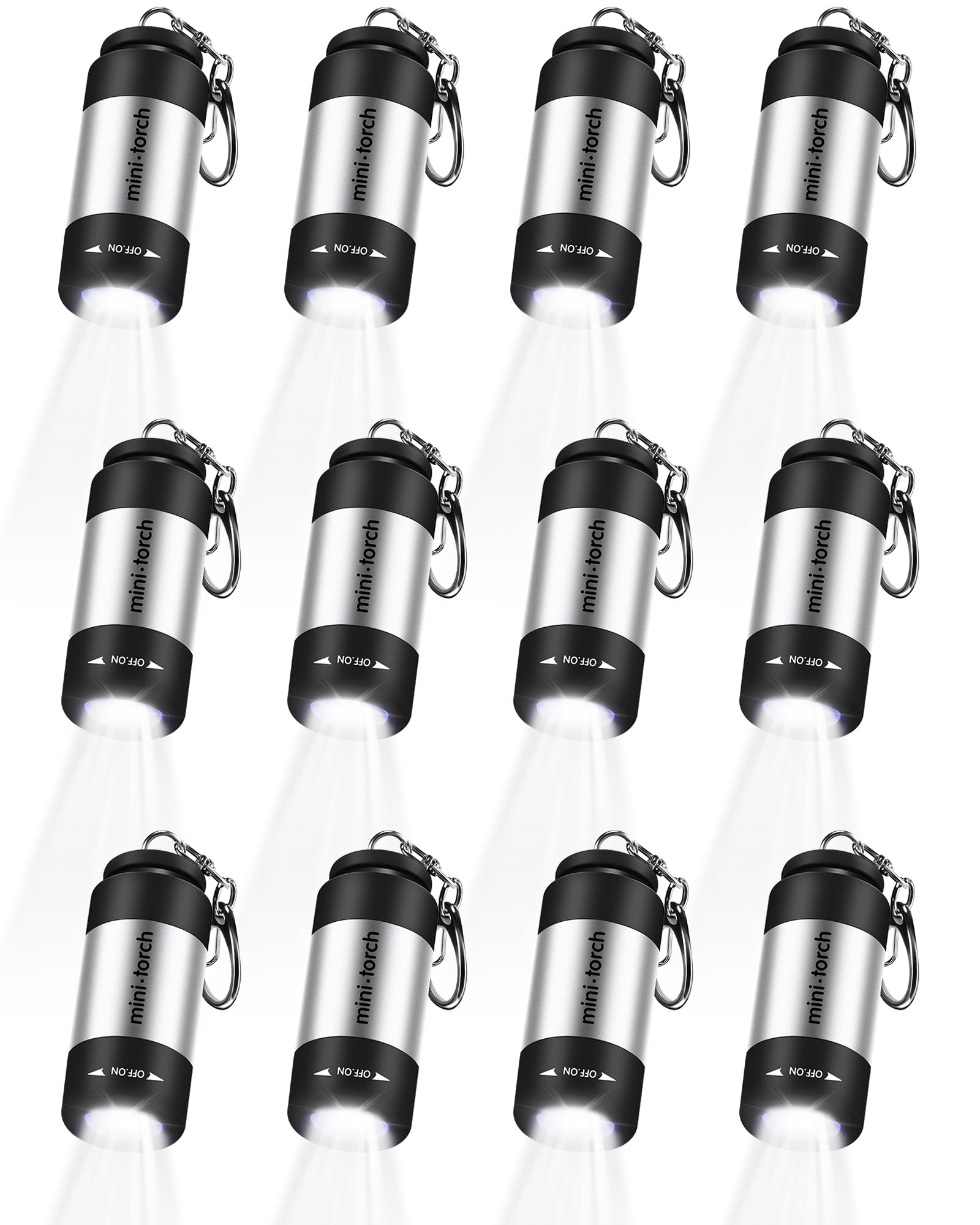 Mudder 12 Pieces Mini Keychain Flashlight Bulk Plastic Small ...