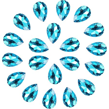 Amazon.com: Teardrop Rhinestones 100Pcs Royal Blue Point Back Glass ...