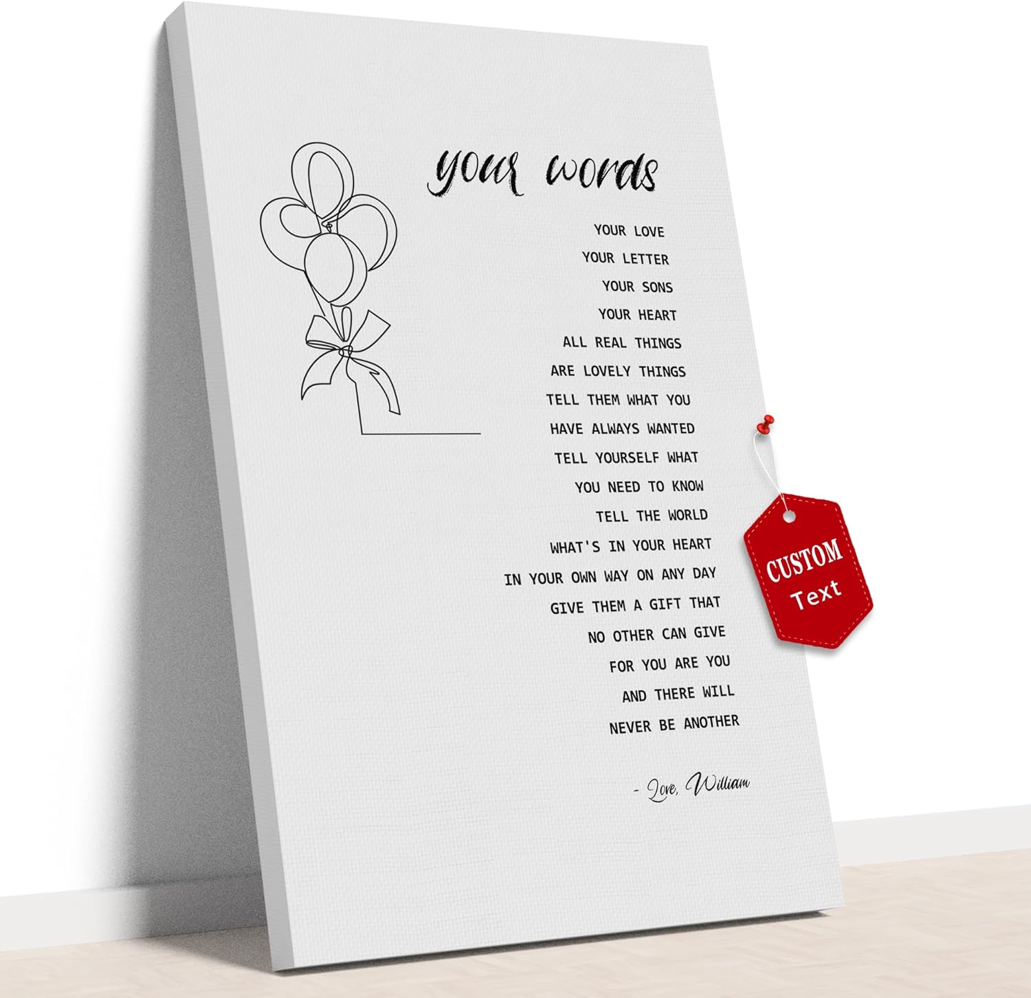 Amazon.com: Custom Canvas Quotes, Print Line Art Text Poster Framed ...