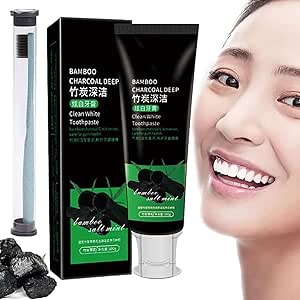 Amazon.com: Bamboo Charcoal Deep Toothpaste,Activated Carbon Deep Clean White Toothpaste,Organic ...