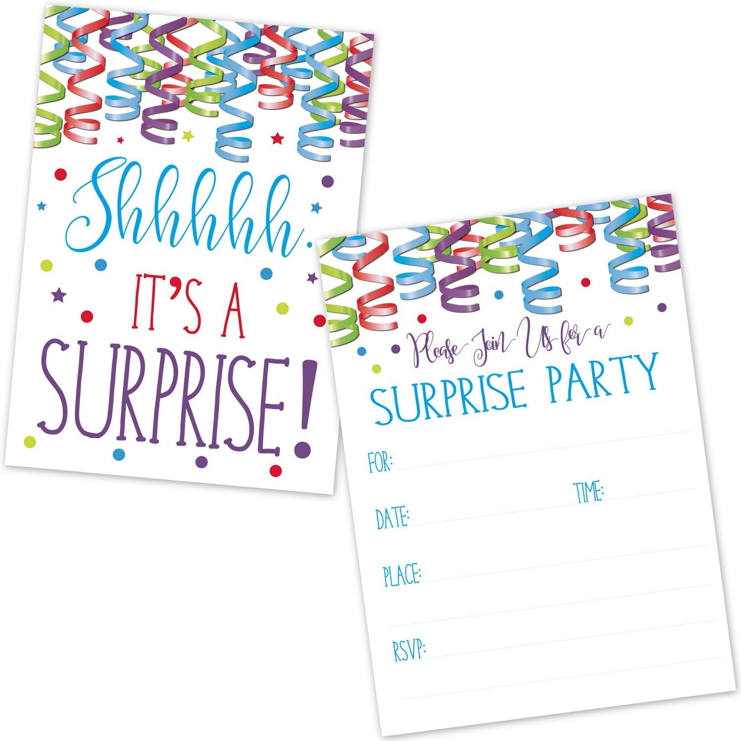 Amazon.com : Soiceu Real Gold Foil Shhh It's a Surprise Birthday Party ...