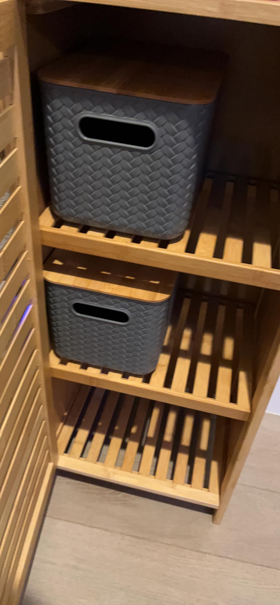 $5/mo - Finance Storage Bins with Bamboo Lids - Plastic Storage ...