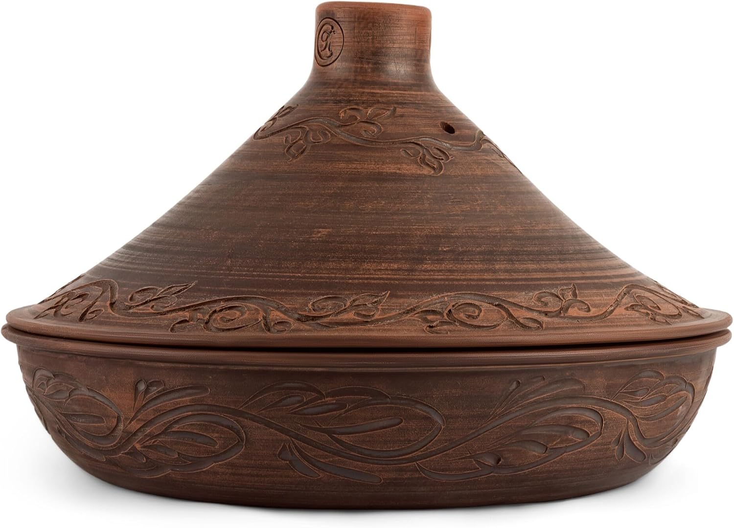 Amazon.com: Handmade Red Clay Stoneware Tajine. Engobe Décor, Tajine ...